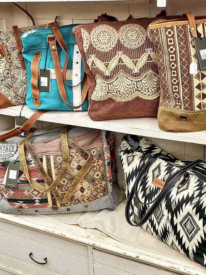 Artisanal bags with intricate patterns line the shelves like textile art, each one promising to be that conversation-starting accessory you've been seeking.