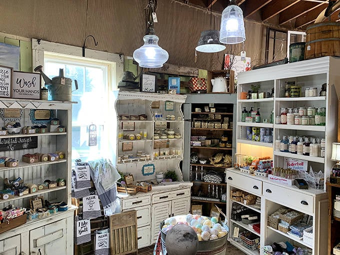 Self-care heaven! Handcrafted soaps and bath products arranged like a fragrant rainbow, promising to transform ordinary bathrooms into spa retreats.