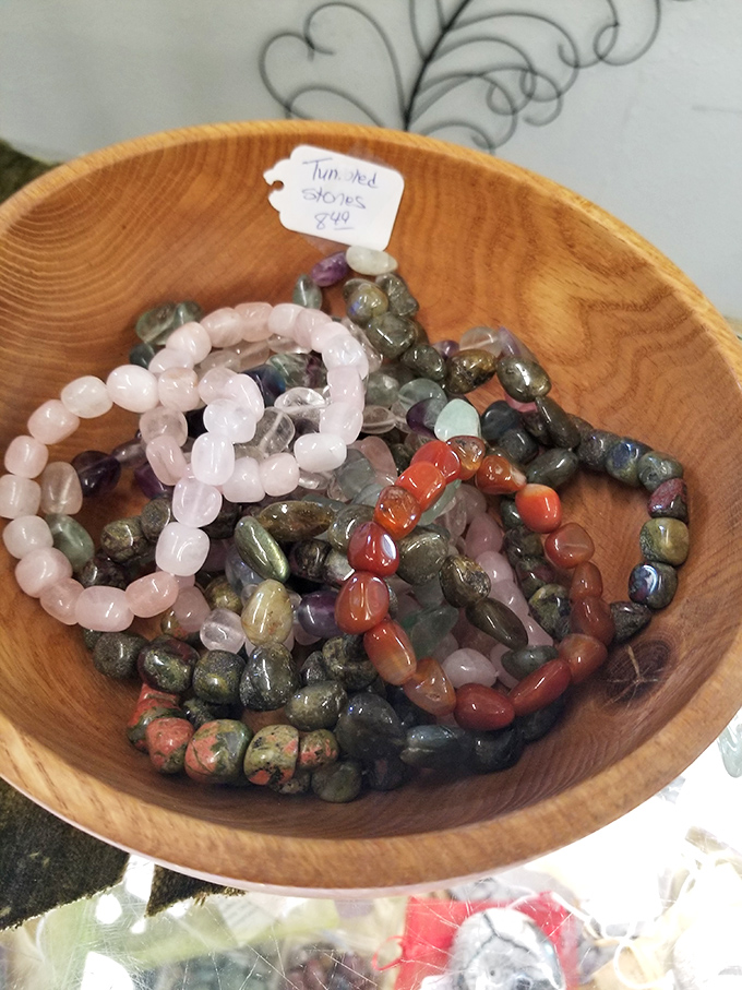 Polished gemstone bracelets offer both natural beauty and, for believers, a touch of Earth's energy to take home.