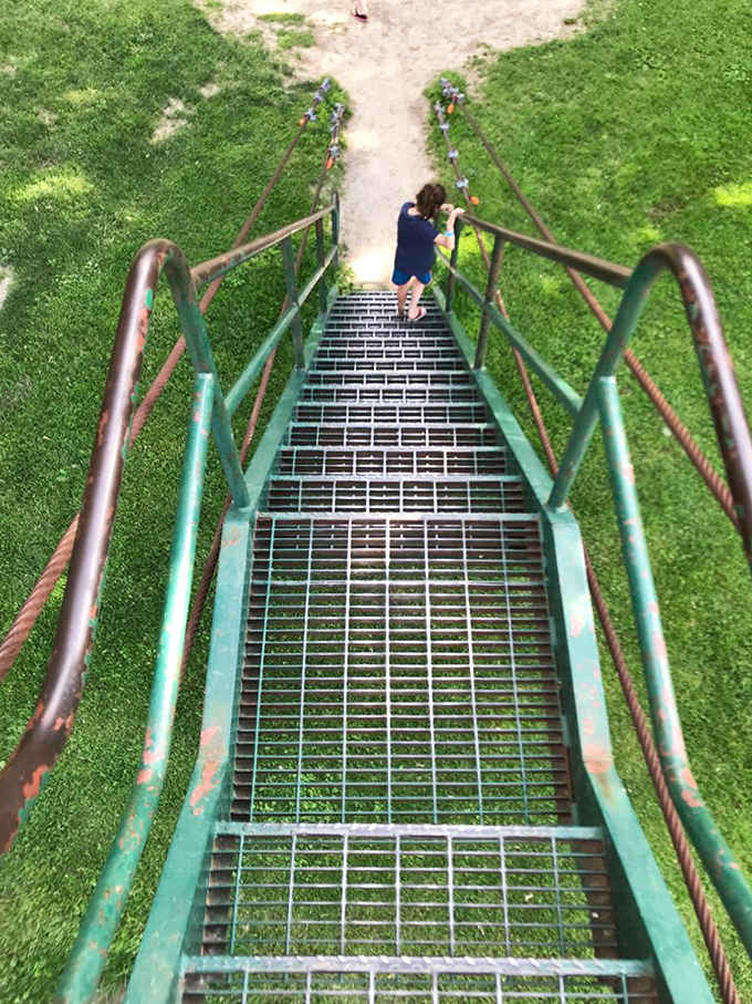 These stairs lead adventurers to the main attraction, each step building anticipation for the gentle motion waiting above.