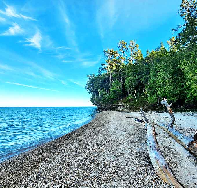 Where the blues of water and sky compete for which can appear more infinite, creating a horizon that seems to stretch forever.
