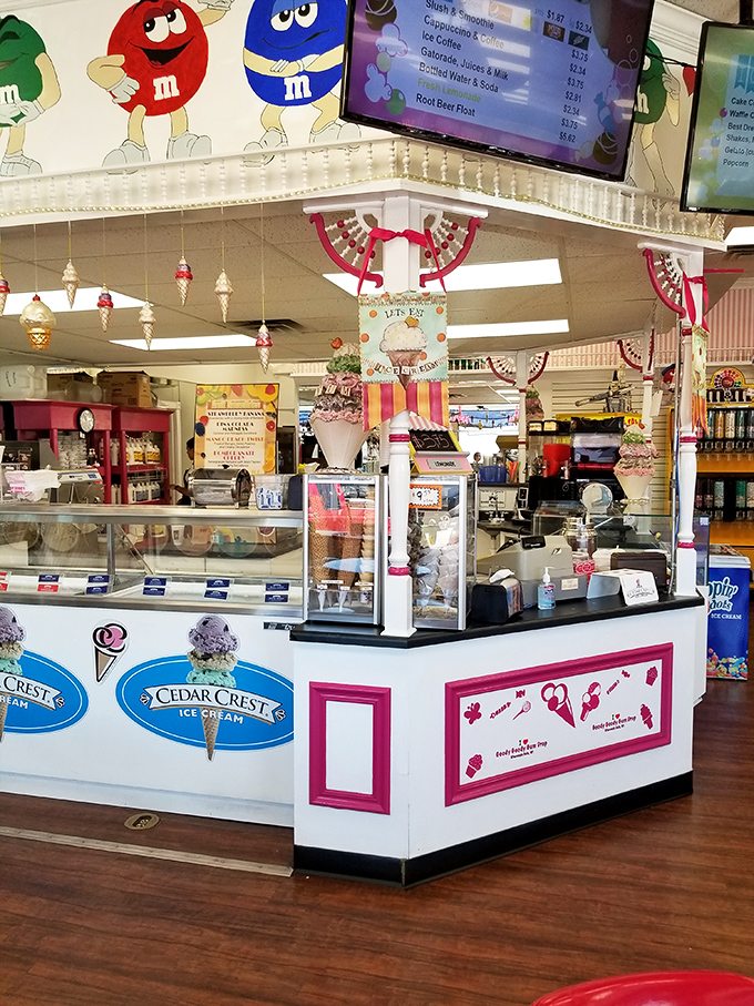 The ice cream counter &ndash; where dreams are scooped and diets go to die in the most delicious way possible.