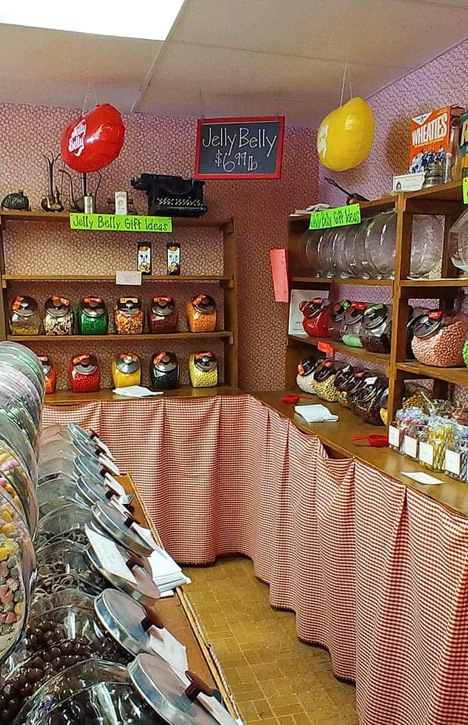 Multiple display cases showcase the depth of inventory, proving that "too much candy" is a phrase that doesn't exist here.