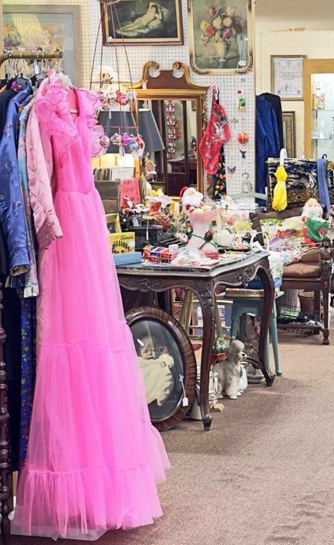 Pink Formal Dress: Once the belle of some forgotten prom, this tulle confection stands ready for a second chance to twirl under the lights.