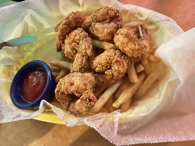 Fried Shrimps: Plump, juicy shrimp in a light, crispy coating &ndash; proof that sometimes the simplest preparations yield the most satisfying results.