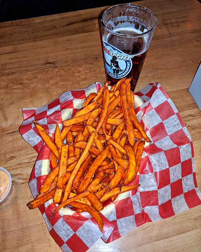 Sweet potato fries and local craft beer &ndash; the perfect pairing for watching the game or pretending to listen to your friend's work drama.
