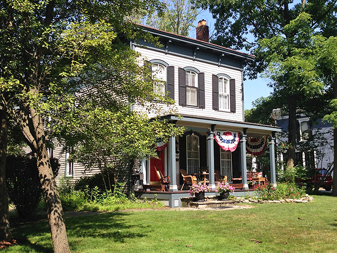 Historic homes with wraparound porches remind you that people once built houses designed for actually sitting outside and talking to neighbors.