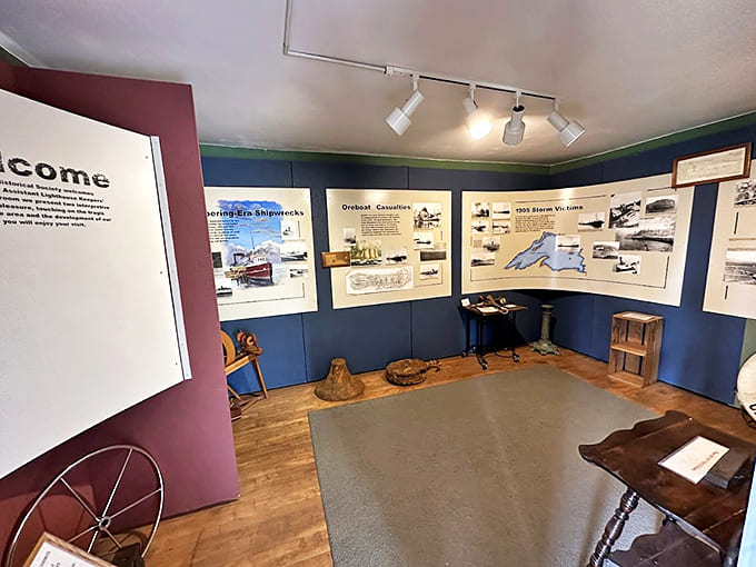 Maritime history comes alive in the museum exhibits, where artifacts and photographs document Lake Superior's sometimes treacherous relationship with humans.