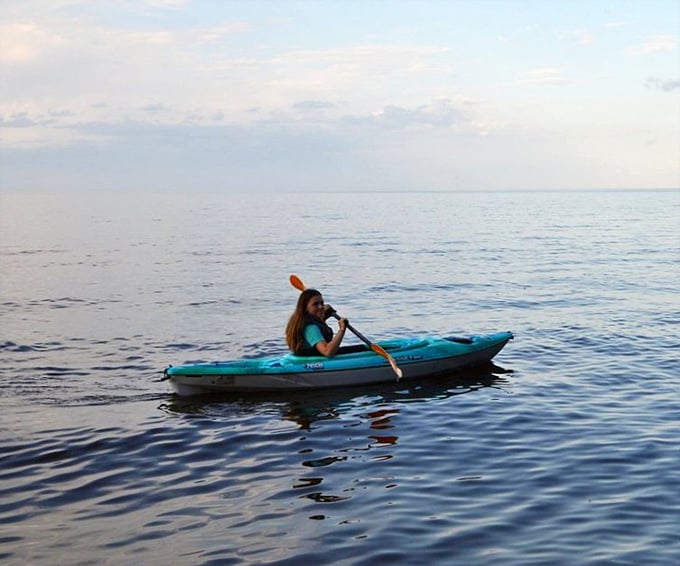 Paddling these calm waters provides peaceful exercise and perspectives you simply can't get from shore.