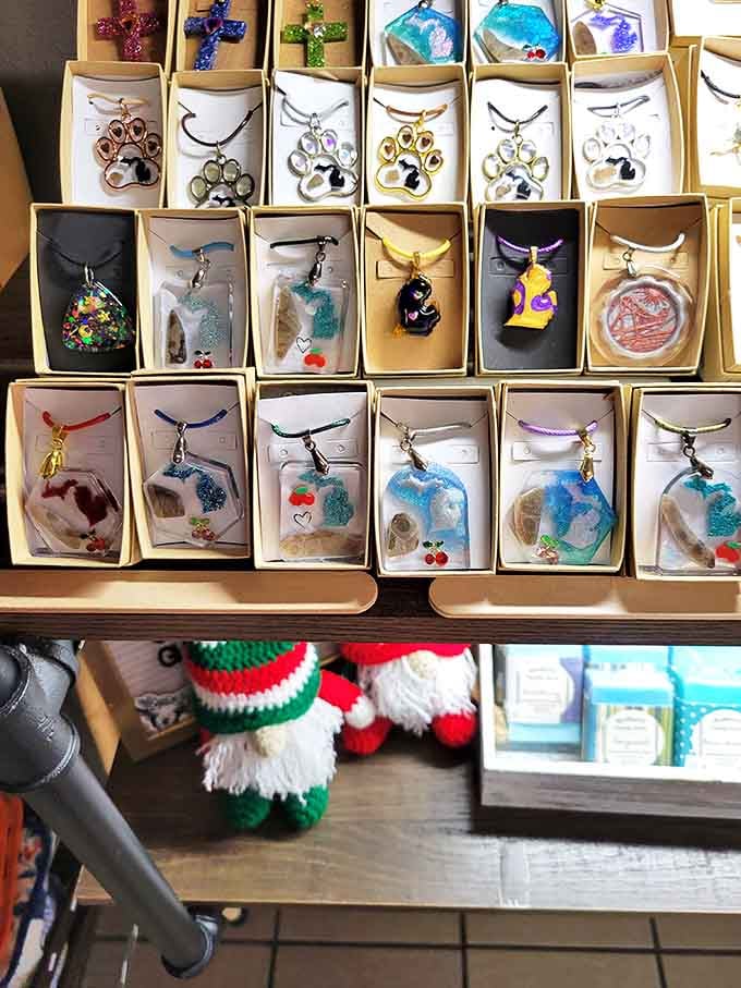 Michigan-shaped pendants that let you wear state pride around your neck &ndash; because sometimes "I love Michigan" t-shirts are just too subtle.