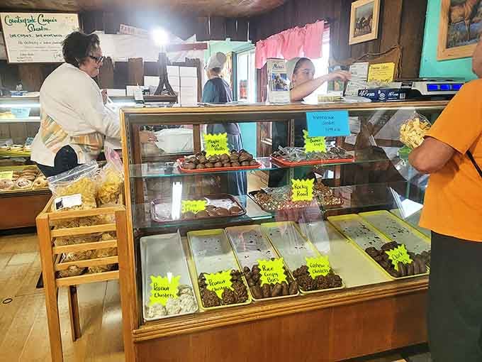 The display case offers a dizzying array of cookies, pastries and seasonal treats that make decision-making the hardest part of your visit.