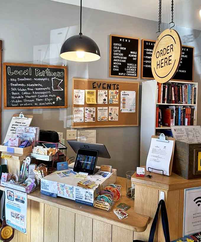 Command central for literary refreshment, where friendly faces transform caffeine cravings into customized cups of happiness.