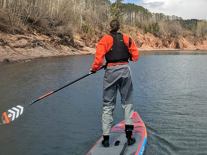 Adventure seekers find perfect paddleboarding conditions when Superior calms &ndash; a rare chance to float atop the world's largest freshwater lake.
