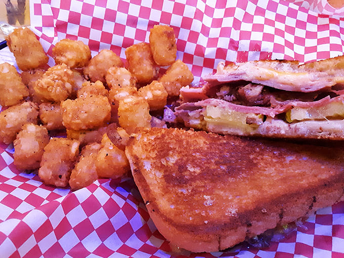 The "Scarface" sandwich says "say hello to my little friend" &ndash; tater tots that make the perfect sidekick to this loaded grilled masterpiece.