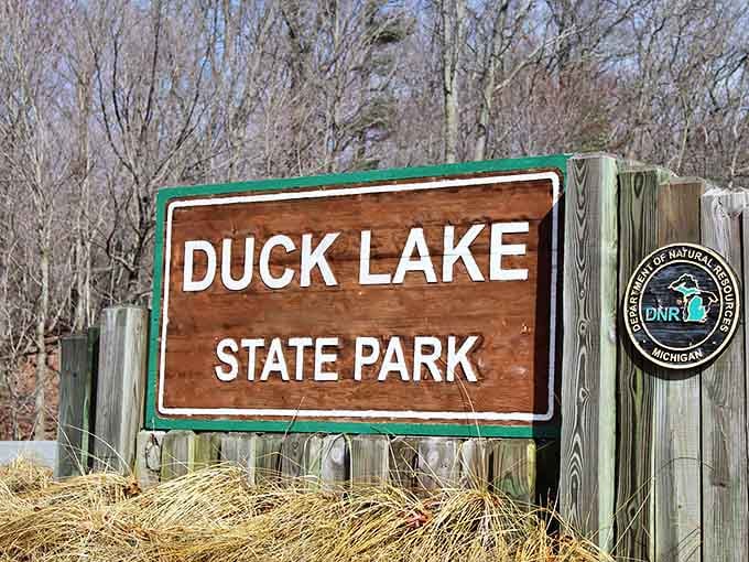 The wooden sign might be simple, but it marks the entrance to one of Michigan's most diverse natural treasures.