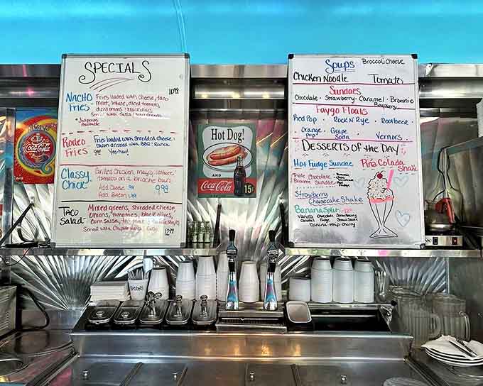 The specials board changes daily, showcasing creative concoctions that never made it to the permanent menu but deserve their moment in the spotlight.