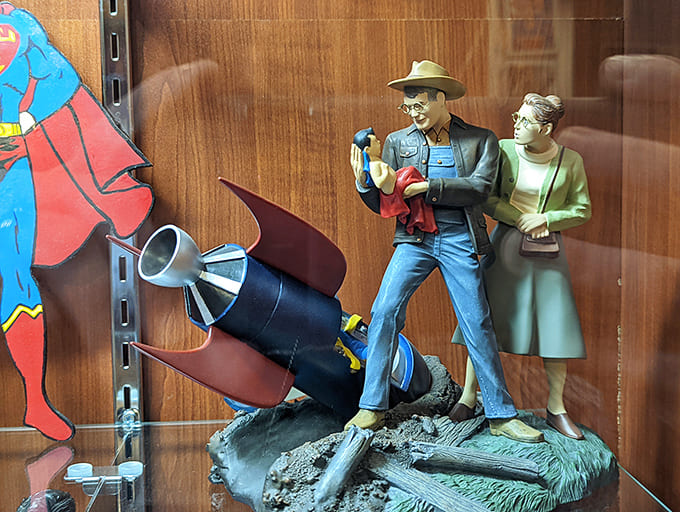 The Kents discovering baby Kal-El gets immortalized in statue form, capturing the moment that changed everything for one Kansas couple and the world.