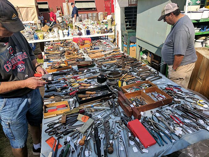 A treasure trove of hand tools awaits the discerning collector &ndash; each plane, wrench, and saw representing craftsmanship before the age of plastic.