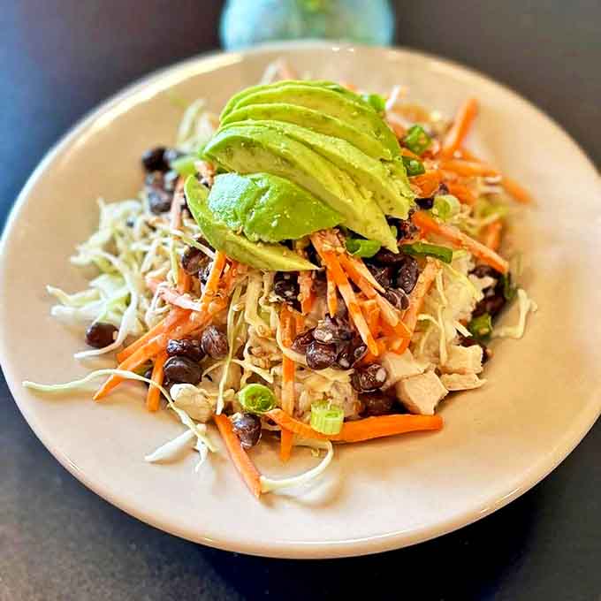The Umami Rice Bowl proves Minnesoda isn't just about sweets &ndash; fresh vegetables and avocado create a surprisingly sophisticated flavor profile.