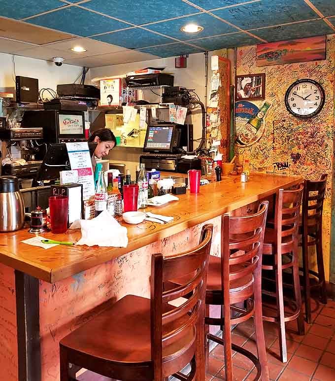 Pull up a seat at the counter for a front-row view of culinary magic and maybe a chat with the staff.