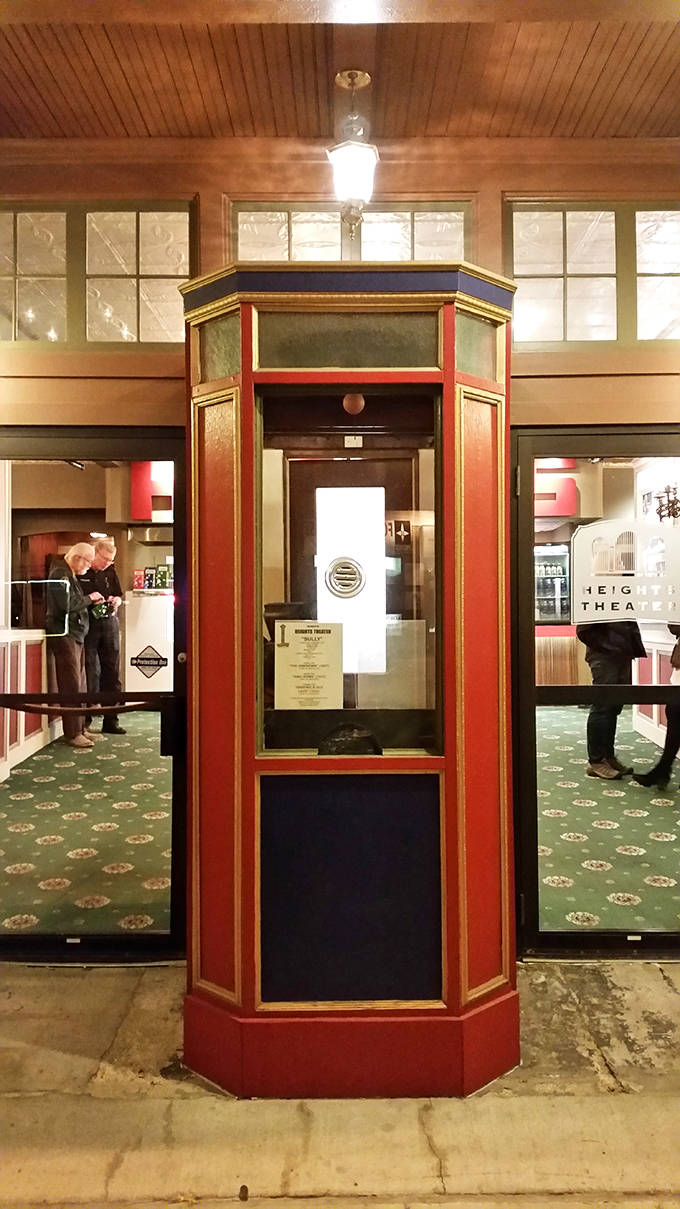 The vintage ticket booth whispers tales of first dates and Saturday matinees from generations of movie lovers past.