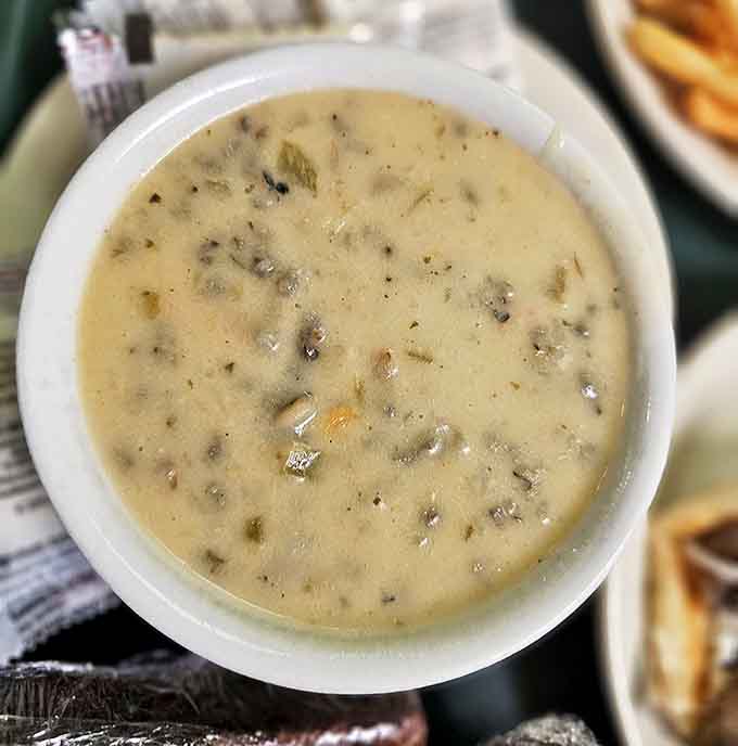 Creamy wild rice soup that warms Duluthians through those endless northern Minnesota winters – liquid comfort in a bowl.