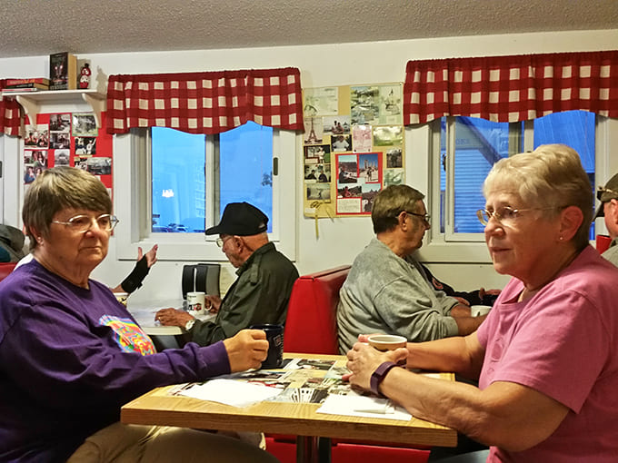 The locals know what's up, gathering here like it's the town's unofficial community center, which it basically is.