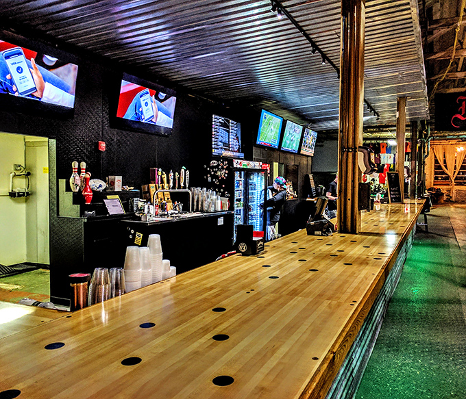 This isn't just any bar top &ndash; it's a strategic planning surface where beer meets brilliance and fowling legends are born.