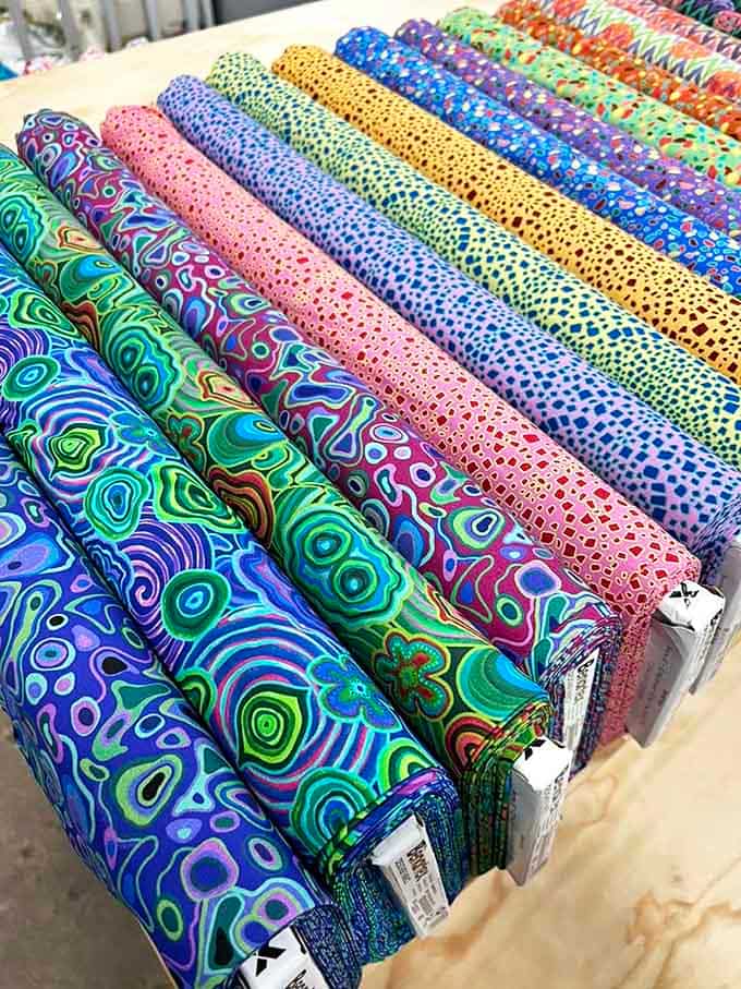 These vibrant Benartex prints practically vibrate with color &ndash; like abstract art you can actually touch and take home.