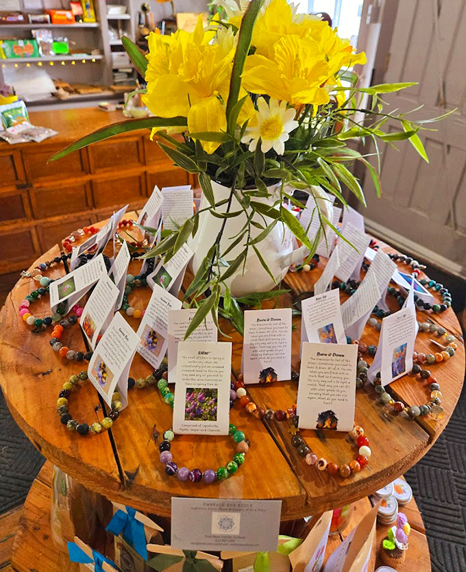 Handcrafted jewelry displays showcase local artisans' work &ndash; each piece unique enough to spark conversation without emptying your wallet.