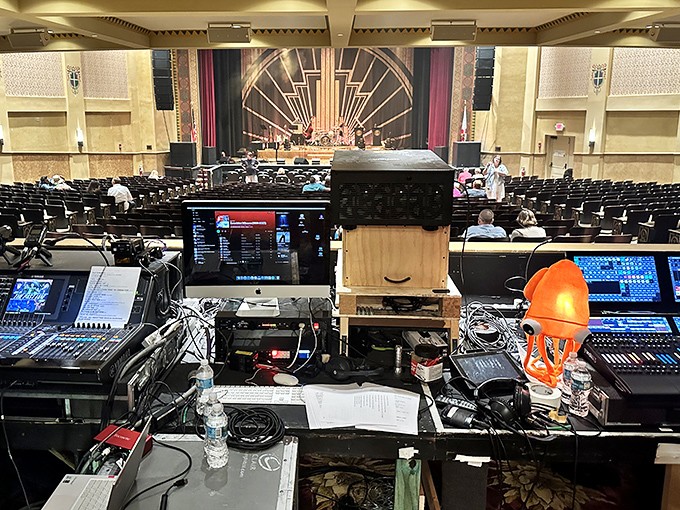 Behind the scenes, the technical magic happens &ndash; a symphony of screens, switches and sliders that bring performances to life.