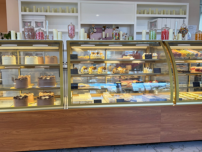 The display cases showcase edible art so beautiful you'll feel guilty destroying it &ndash; but not guilty enough to stop yourself.