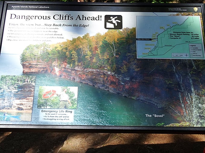 Warning signs remind visitors that Mother Nature didn't create this beauty with safety railings &ndash; respect the edges of these magnificent cliffs.