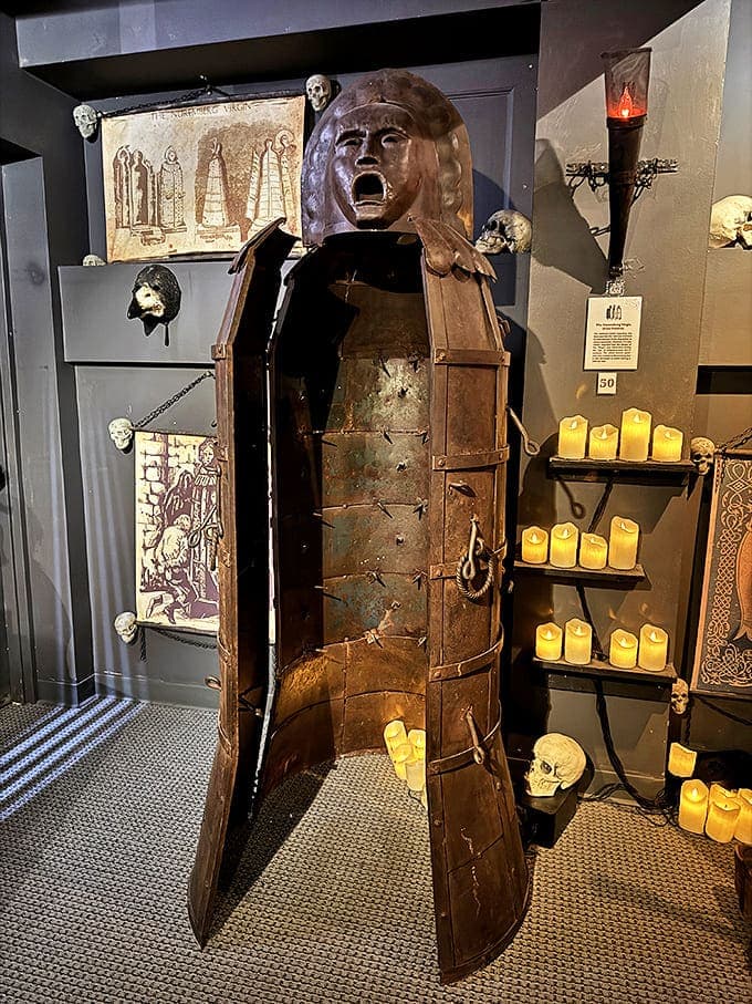 The Iron Maiden stands as perhaps the most iconic torture device, though historians debate how widely it was actually used.