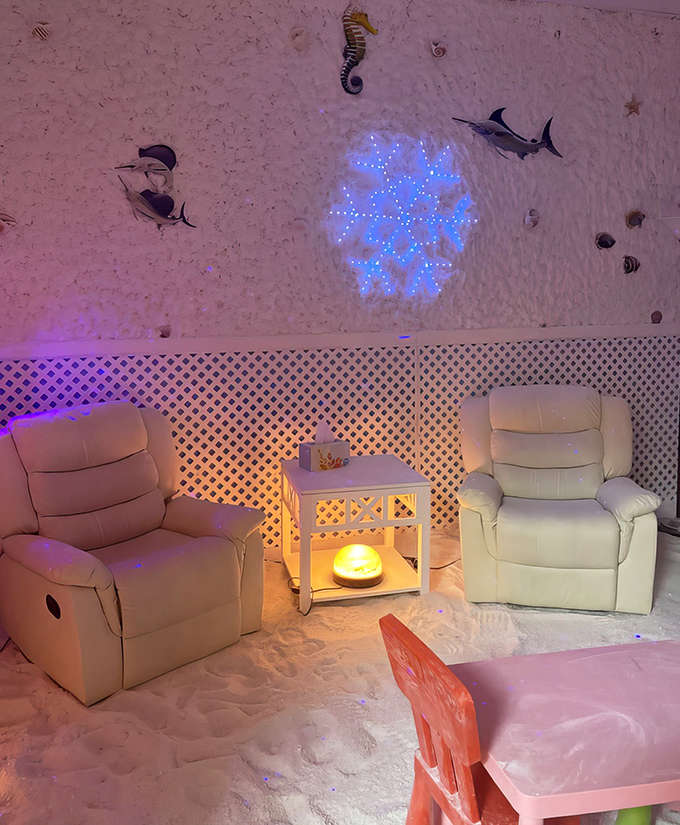 The kids' room proves that health therapy can be fun, with playful ocean-themed decor that makes wellness feel like an adventure.
