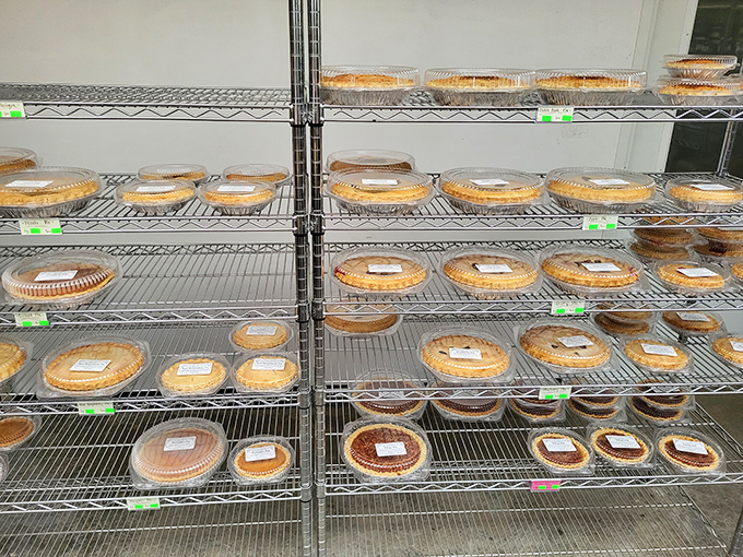 Shelves upon shelves of homemade pies &ndash; a geometry lesson in circles, lattices, and the perfect golden-brown equation.