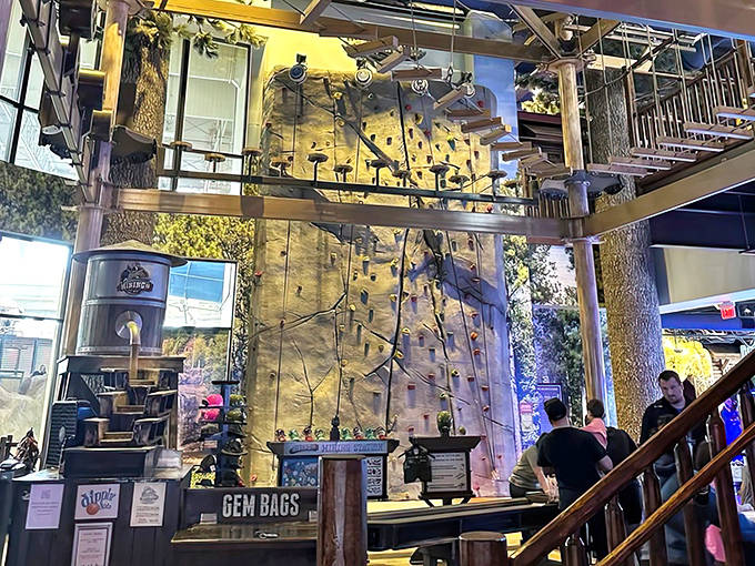 Scale new heights on this impressive climbing wall &ndash; because nothing complements a day of swimming like an activity that requires completely dry hands.