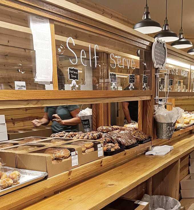 The self-serve area invites you to take your time selecting treasures. No rushing here &ndash; good things come to those who savor the moment.