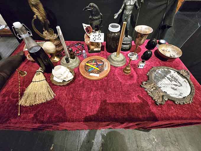 Every witch needs a well-appointed workspace &ndash; this altar display showcases the tools of the magical trade in traditional arrangement.