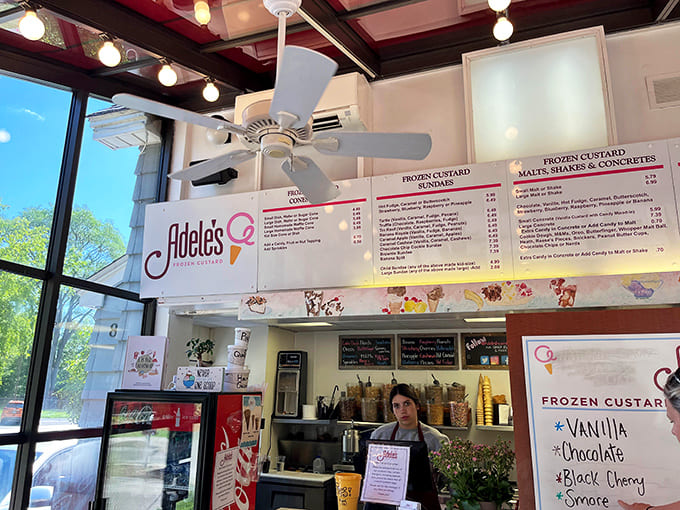 The service counter where custard dreams come true and dietary resolutions go to die, happily and without regret.