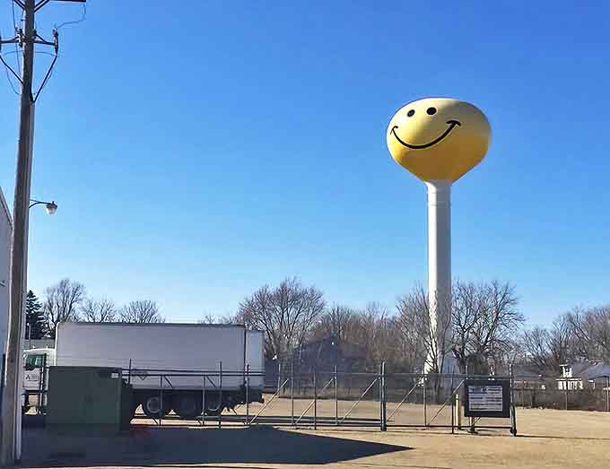 The tower's cheerful countenance offers a different kind of roadside assistance &ndash; emotional support for weary Route 66 travelers.