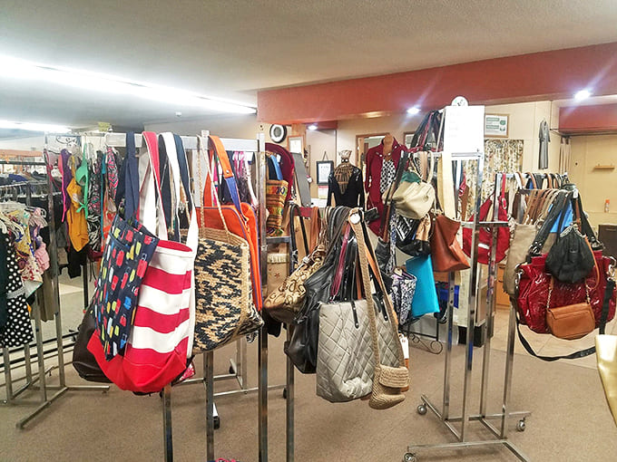 The handbag rainbow offers functional fashion for every outfit &ndash; that perfect red tote might be hiding between a navy clutch and orange backpack.