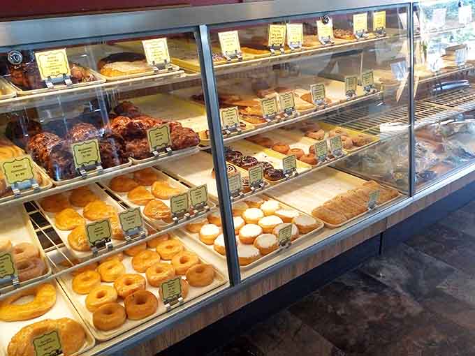 This display case holds more temptation per square foot than a casino floor, except here everyone's a winner and the house wants you to succeed.