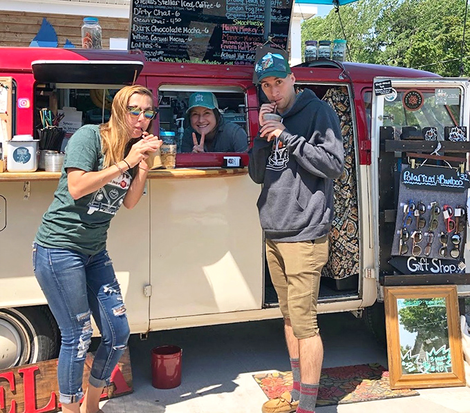 The magic happens when passionate people serve exceptional coffee &ndash; customers sharing a moment of caffeinated bliss at the converted VW bus counter.