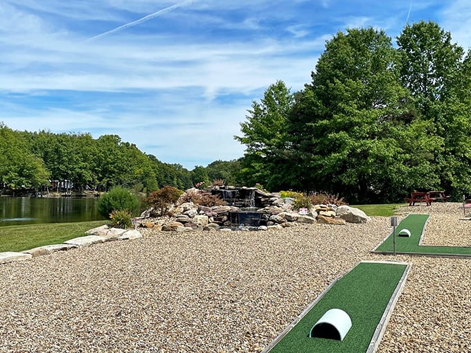 Mini golf brings out everyone's competitive side, even people who claim they're just playing for fun but secretly want to win.