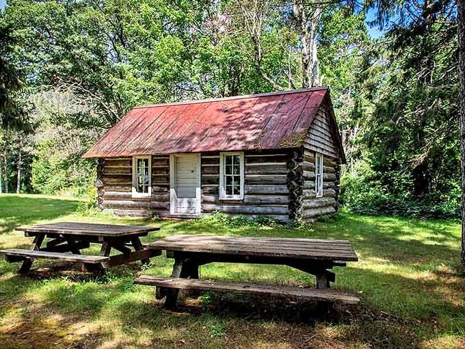 This preserved log cabin offers a glimpse into the rugged lives of early settlers who carved communities from these dense northern forests.