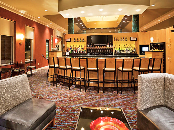 After conquering waterslides, adults retreat to this sophisticated watering hole where the only splashing involves ice cubes in cocktail glasses.