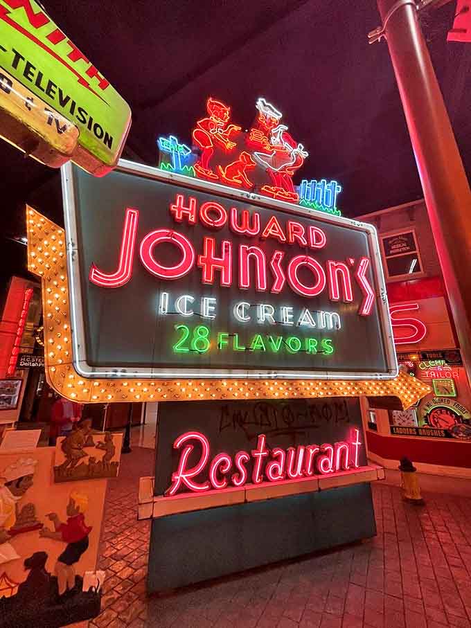 Those 28 flavors of ice cream once beckoned road-weary families across America, this orange-rimmed beacon promising sweet, cold comfort.