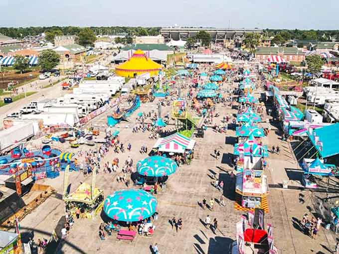 The Illinois State Fair transforms Springfield into a celebration of rural traditions, carnival thrills, and butter cow sculptures.