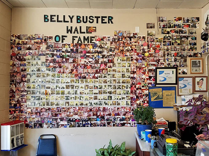 Every photo on the wall tells a story of burger-induced happiness and the community that's formed around this beloved institution.